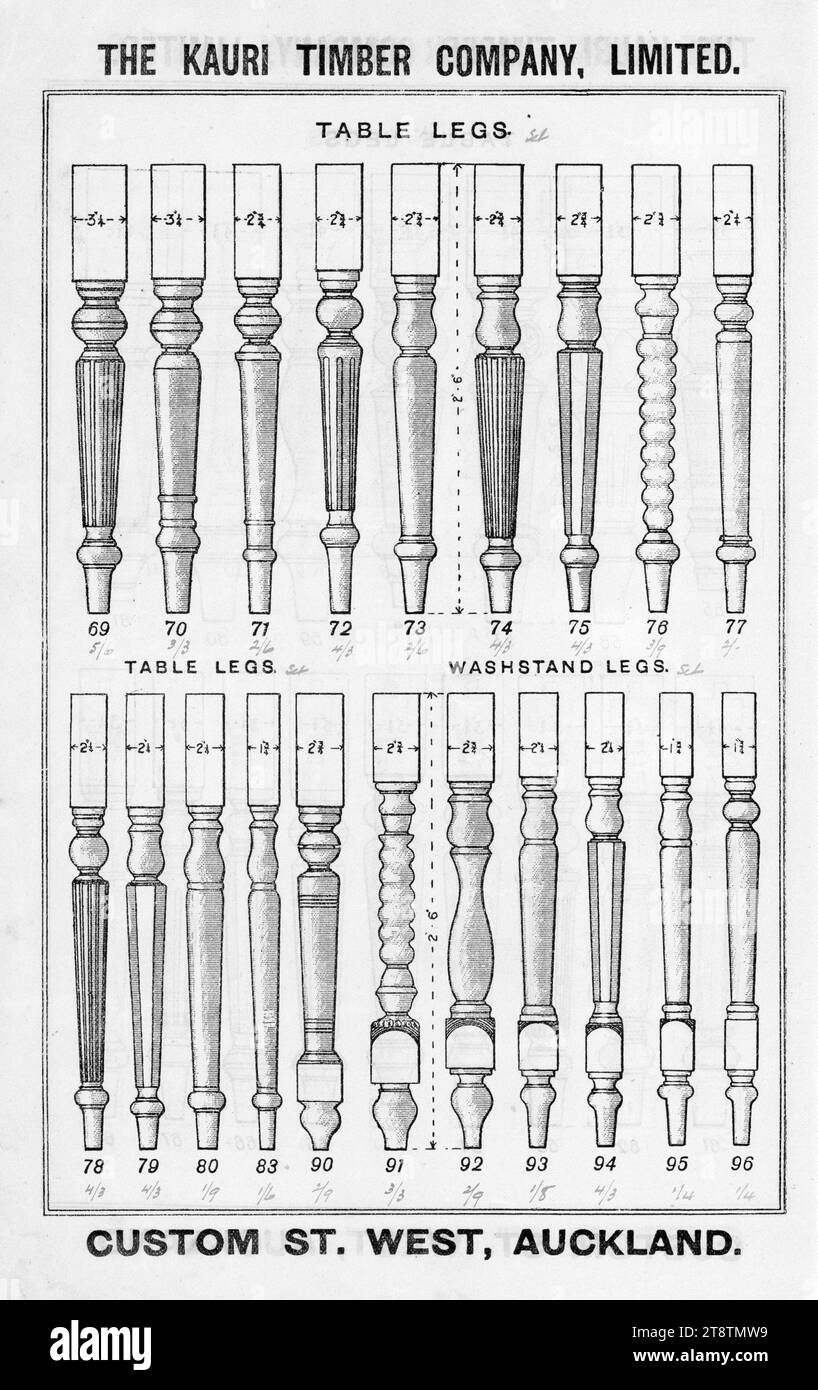 The Kauri Timber Company Ltd (Auckland, New Zealand Office): Table legs ...