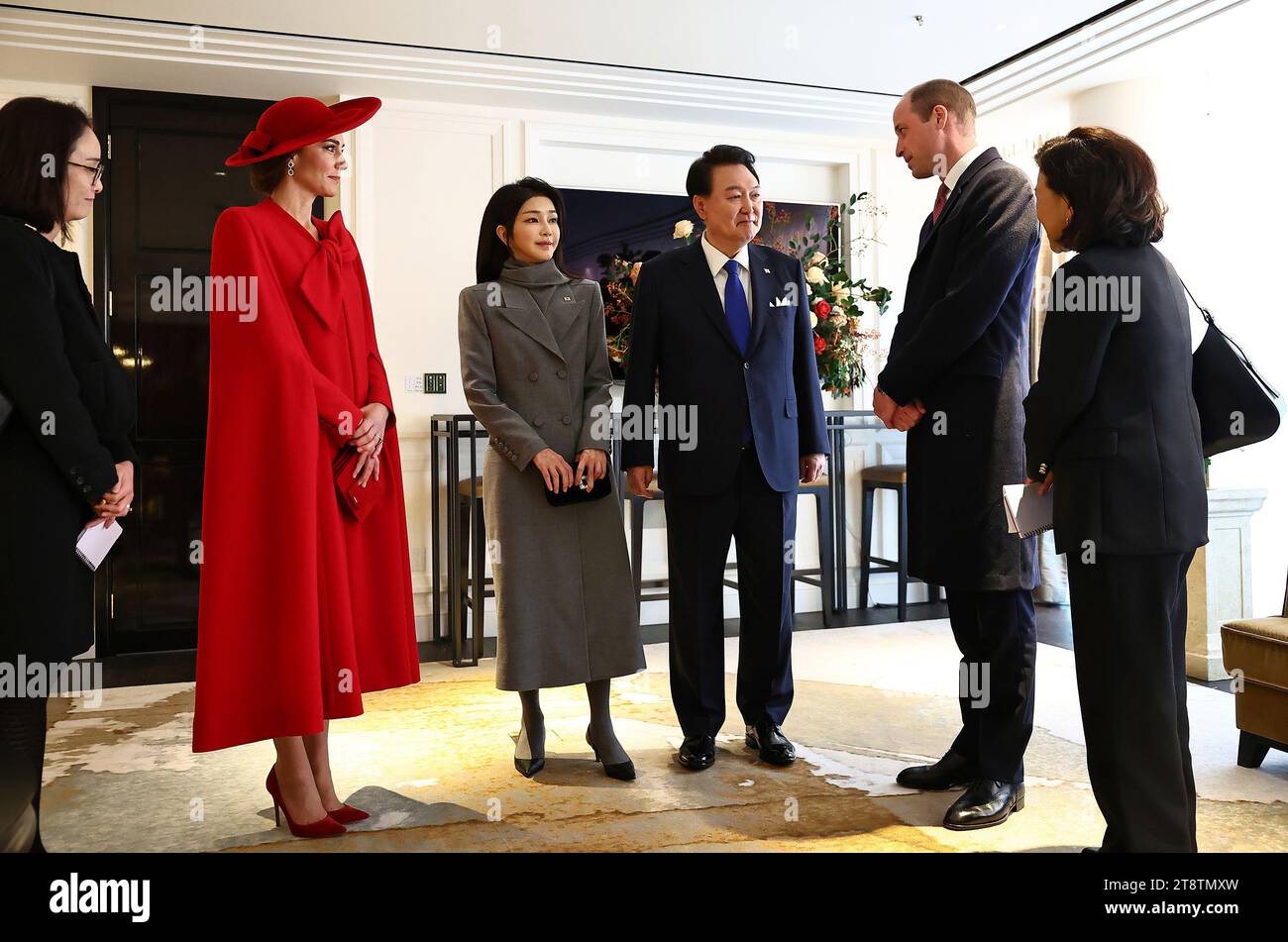 From left, Britain's Kate, Princess of Wales, Kim Keon Hee, wife of ...