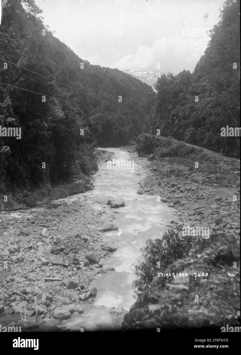 The Otira Gorge, View of the Otira River in the Otira Gorge, with the ...
