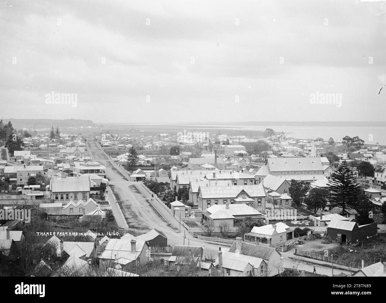 View from hill down Black and White Stock Photos & Images - Alamy