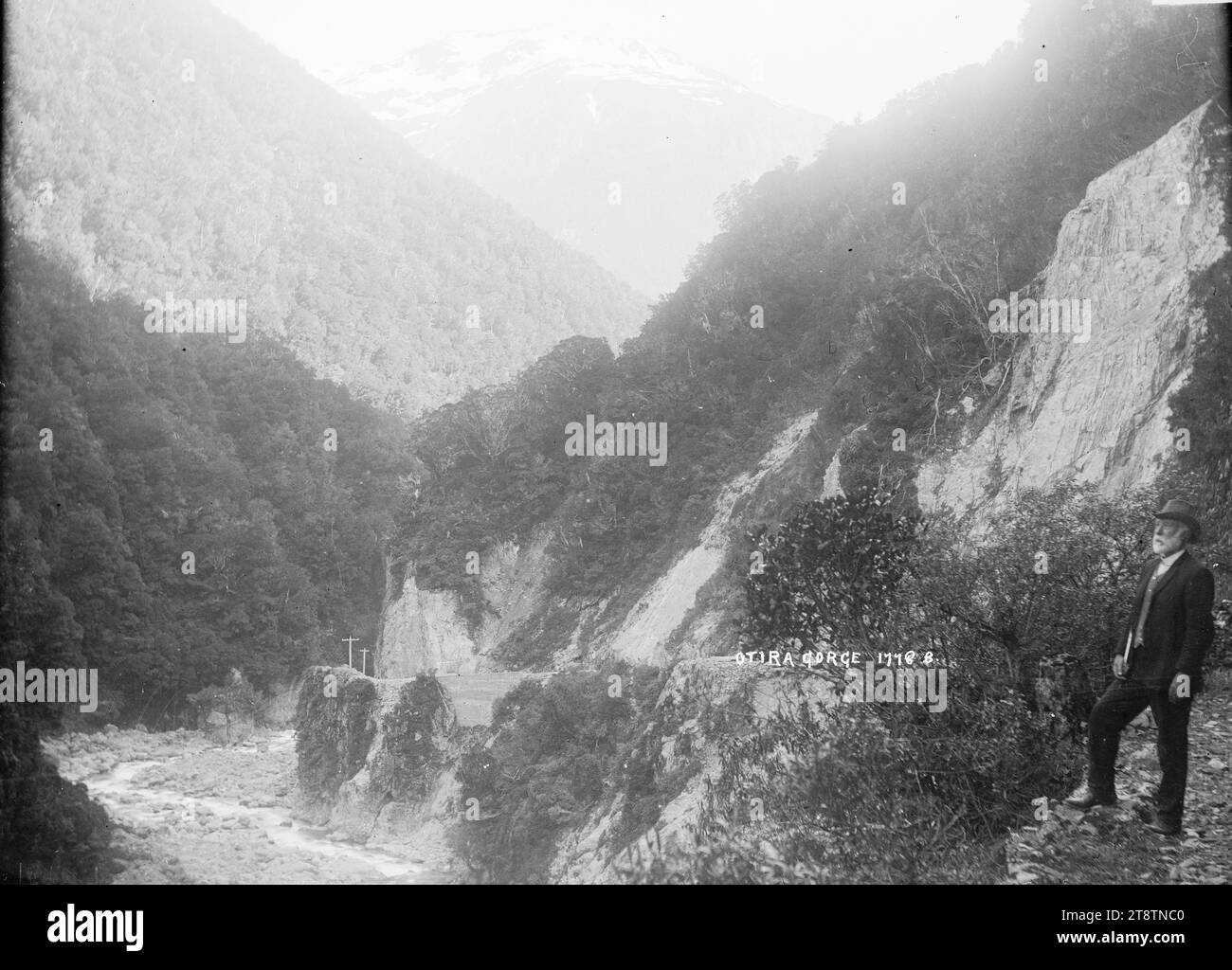View of the Otira Gorge, View of the Otira Gorge, with the Otira River ...