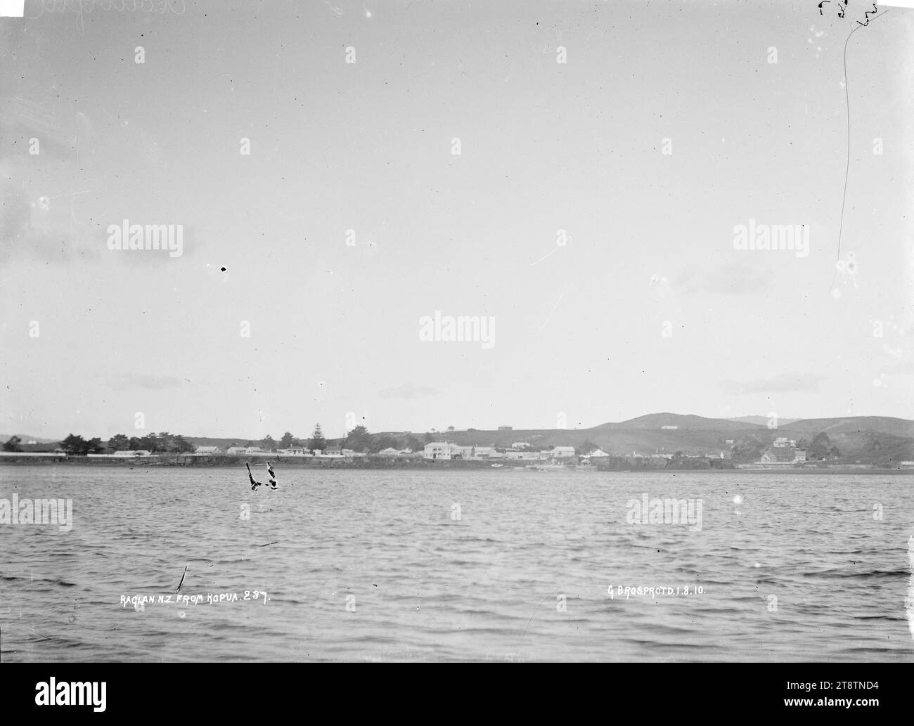 Raglan, New Zealand from Kopua, August 1910, View of Raglan, New ...