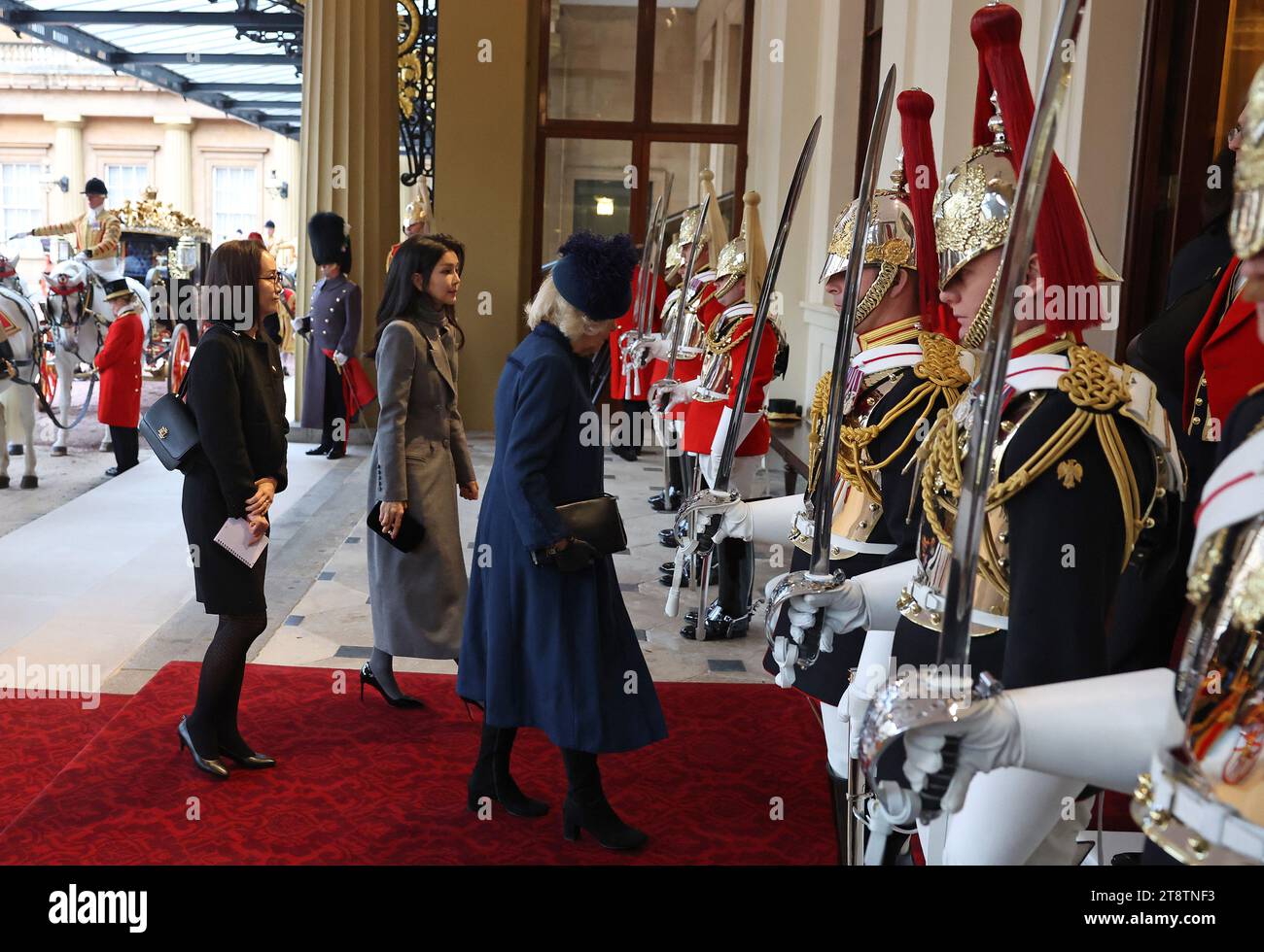 First lady of South Korea Kim Keon Hee and Queen Camilla arrive at ...