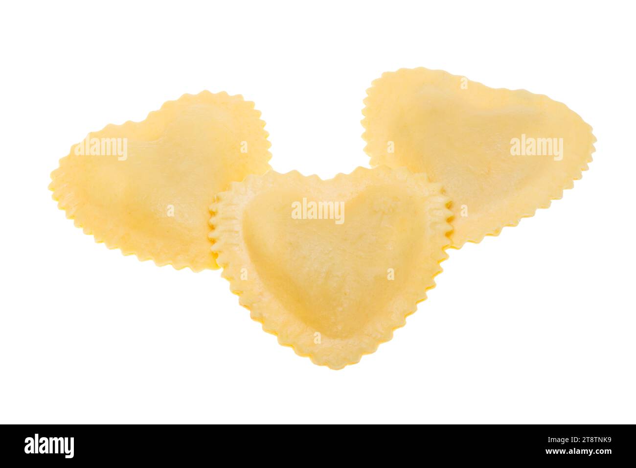 Italian ravioli with heart isolated on white background Stock Photo - Alamy