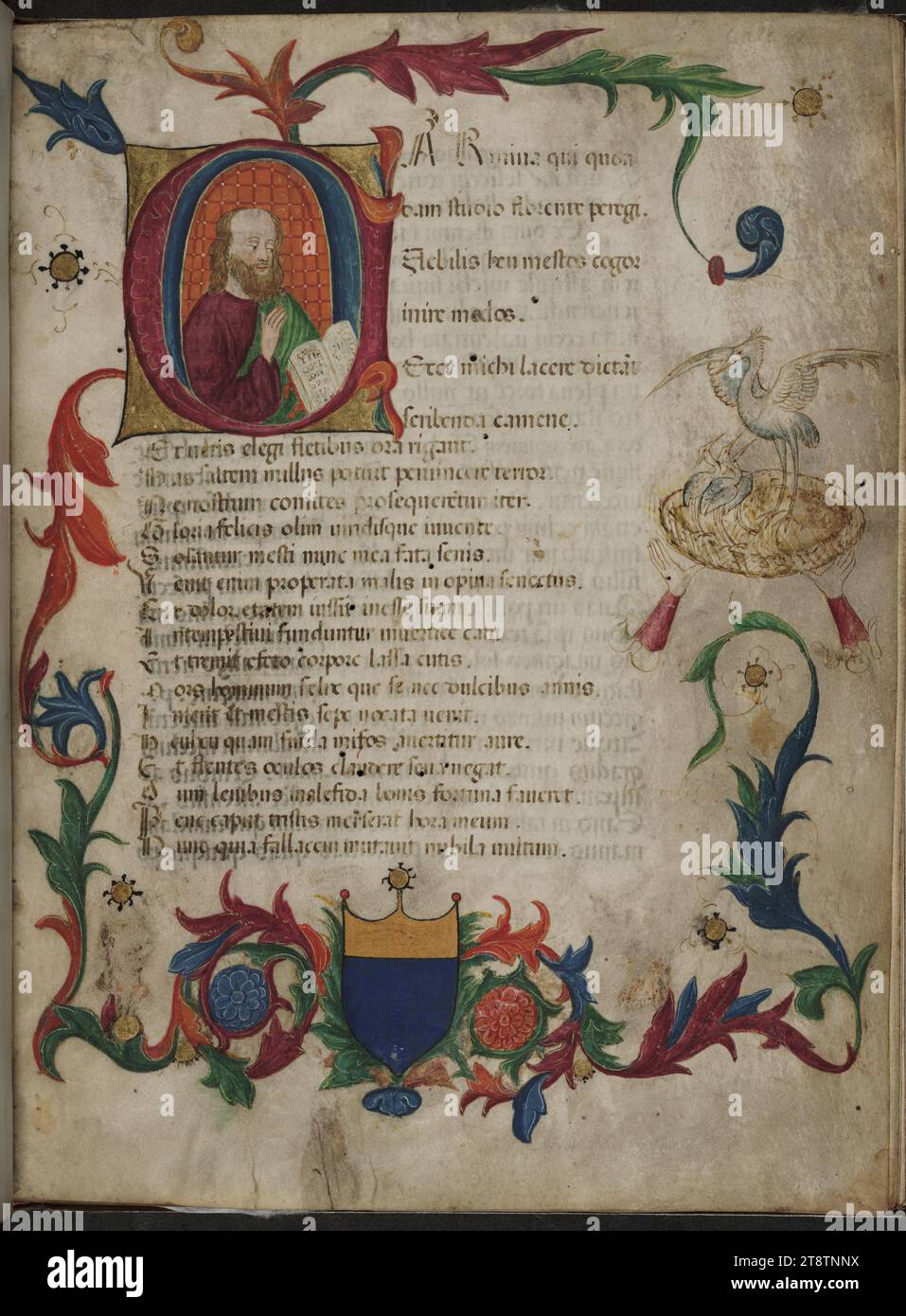 First page of Book I with historiated initial, Leaf from Boethius ...