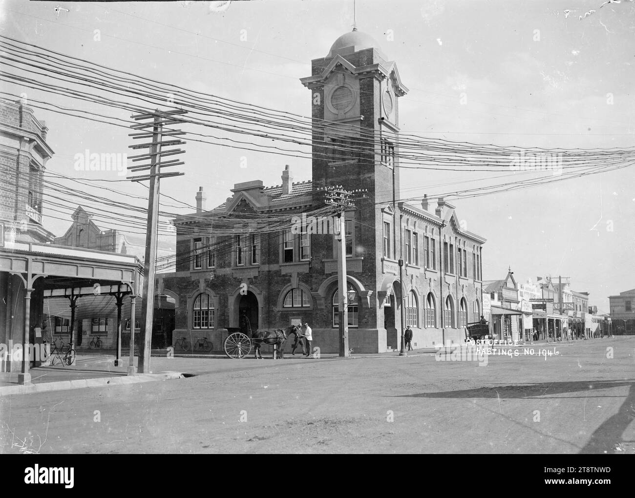 Hastings Post Office, View of the Hastings Post Office, with a row of ...