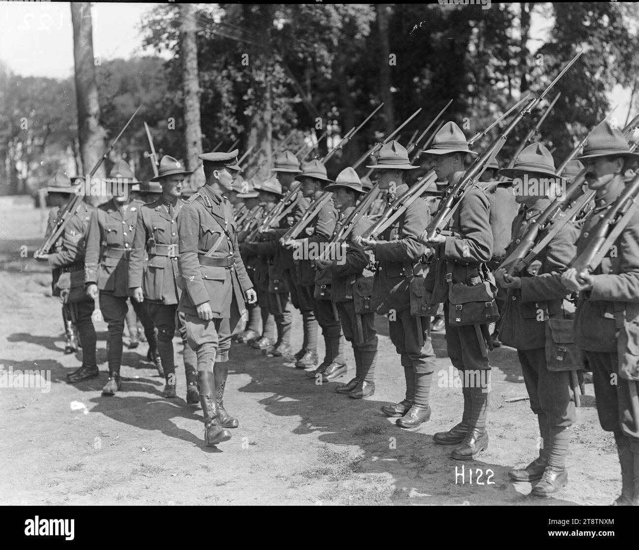 World War I New Zealand troops in France inspected by Brigadier General ...