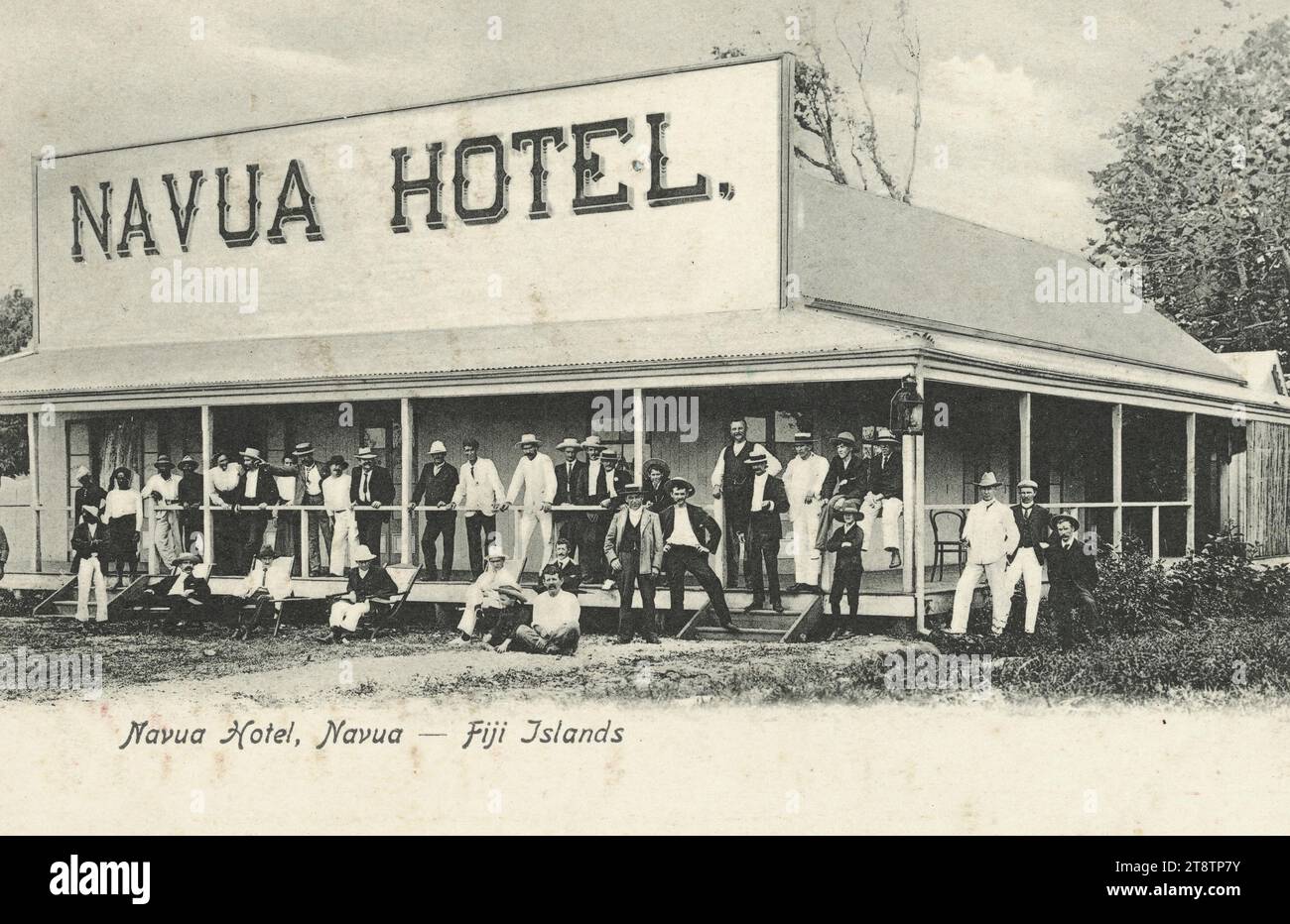 Postcard. Navua Hotel, Navua - Fiji Islands. 1900-1920, Shows a group ...