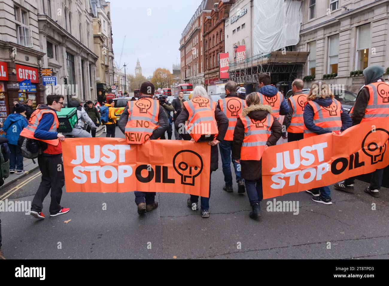 London, UK. 21st Nov 2023. Just Stop Oil protesters march from ...