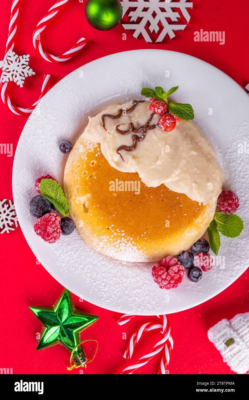 Funny Christmas breakfast pancake in form of Christmas symbols ...