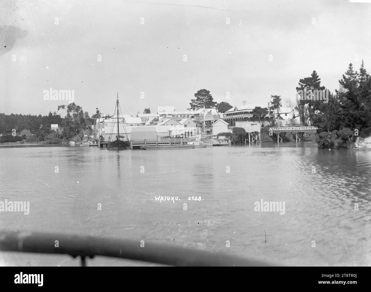 Waiuku, View of Waiuku, across the Waiuku River. Photograph taken ca ...