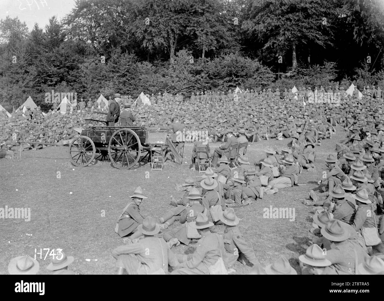 William Massey and Joseph Ward addressing an entrenching group in ...