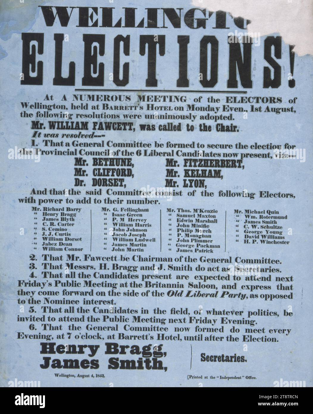 Lists six candidates hi-res stock photography and images - Alamy