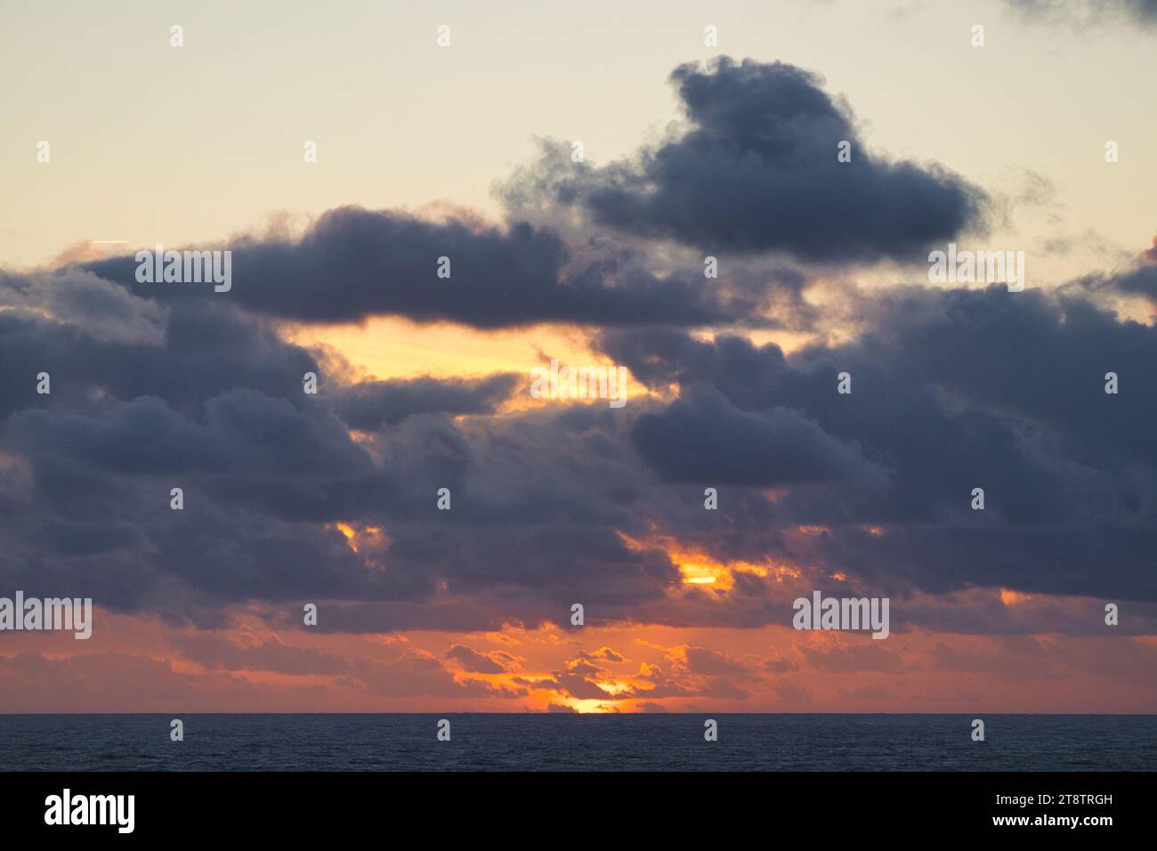 Gorgeous sunset just off the Welsh coast near Elegug Stacks. Features ...