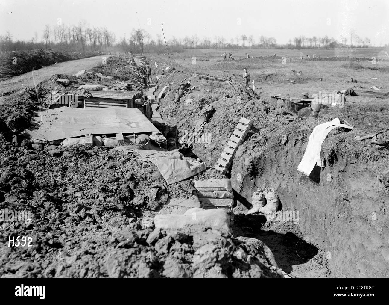 New Zealanders in the support line on the Somme, View along the support ...