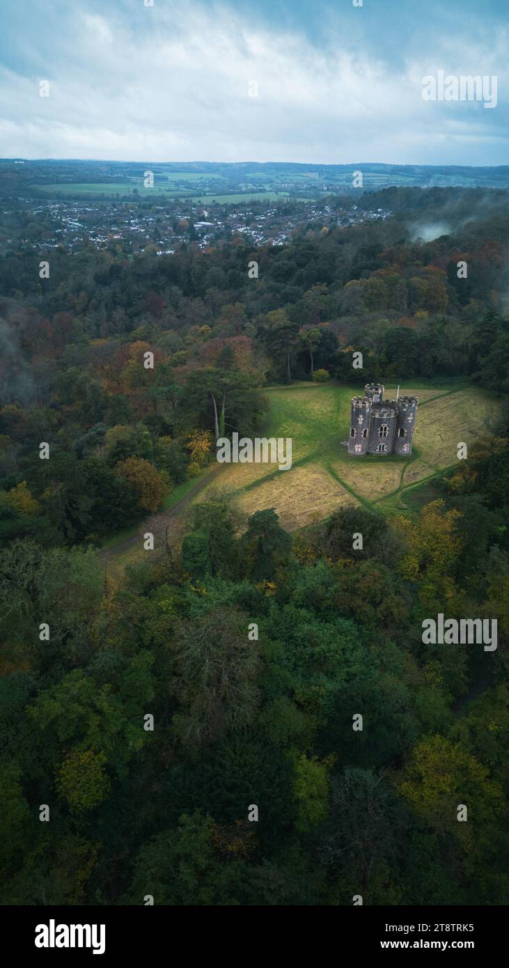 Arial view of Blaise Castle, which sits within the Blaise Castle Estate ...