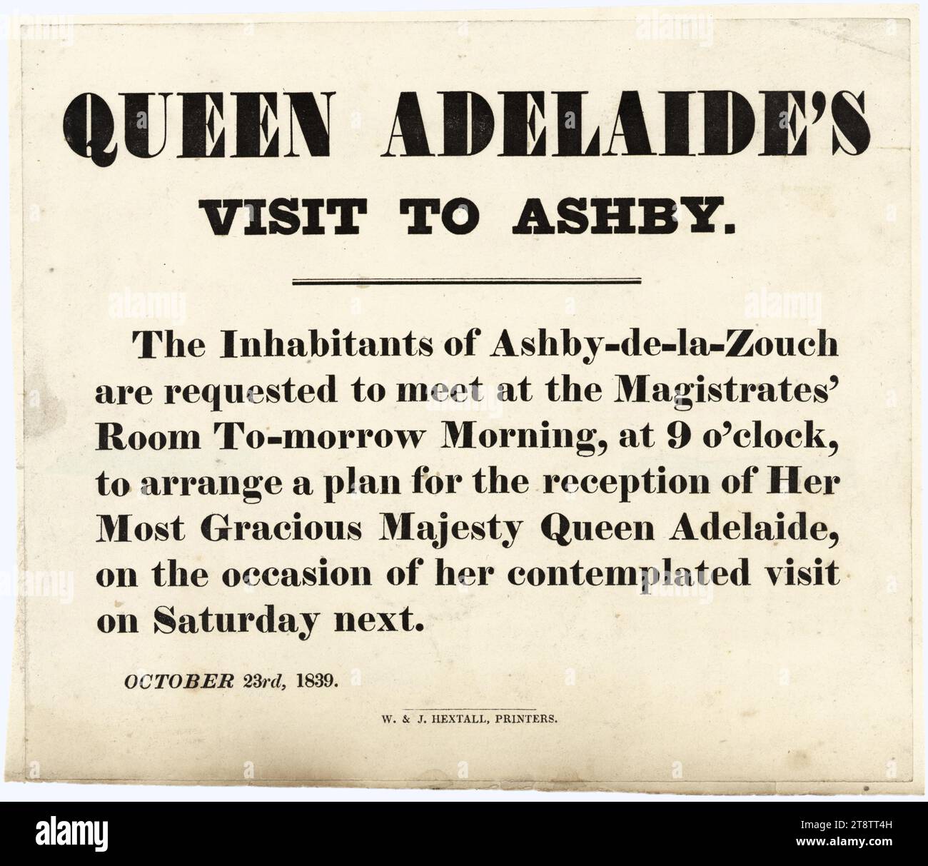 Queen adelaides visit hi-res stock photography and images - Alamy