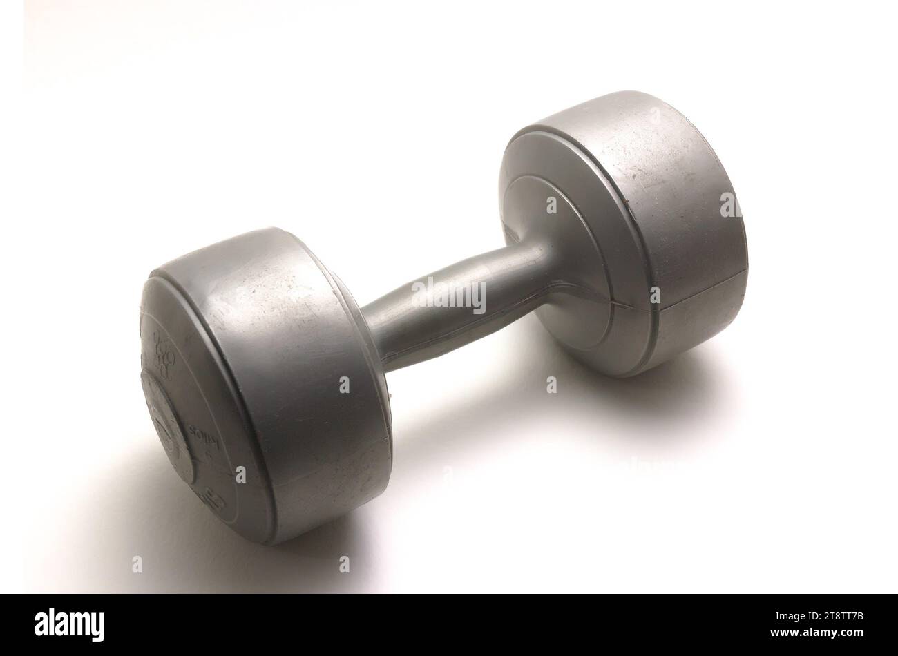Grey barbell dumbbells weighing 5 kg on a white background Stock Photo ...