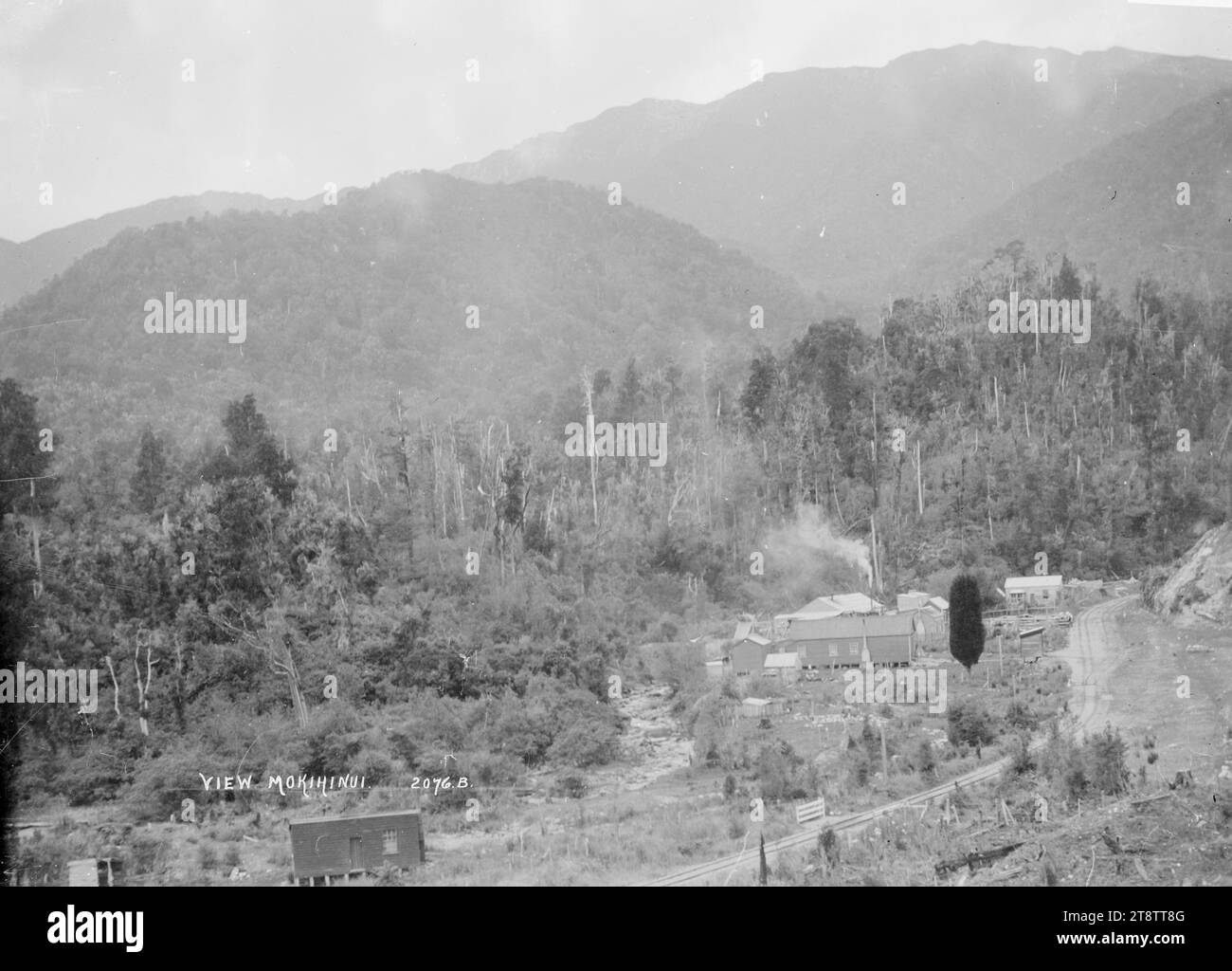 Settlement at Mokihinui, View of the small settlement at Mokihinui ...