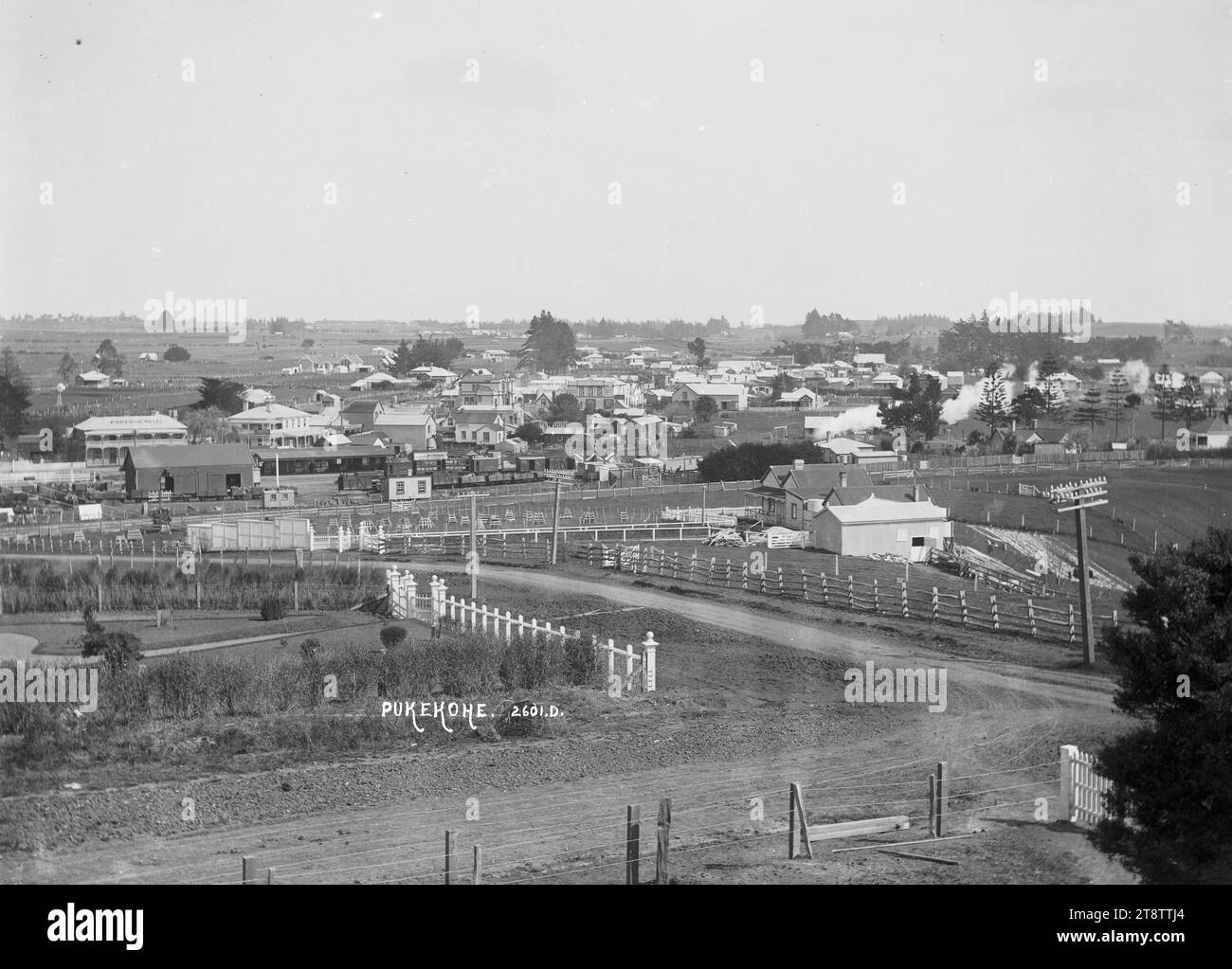 General view of Pukekohe, View of Pukekohe looking across an ...