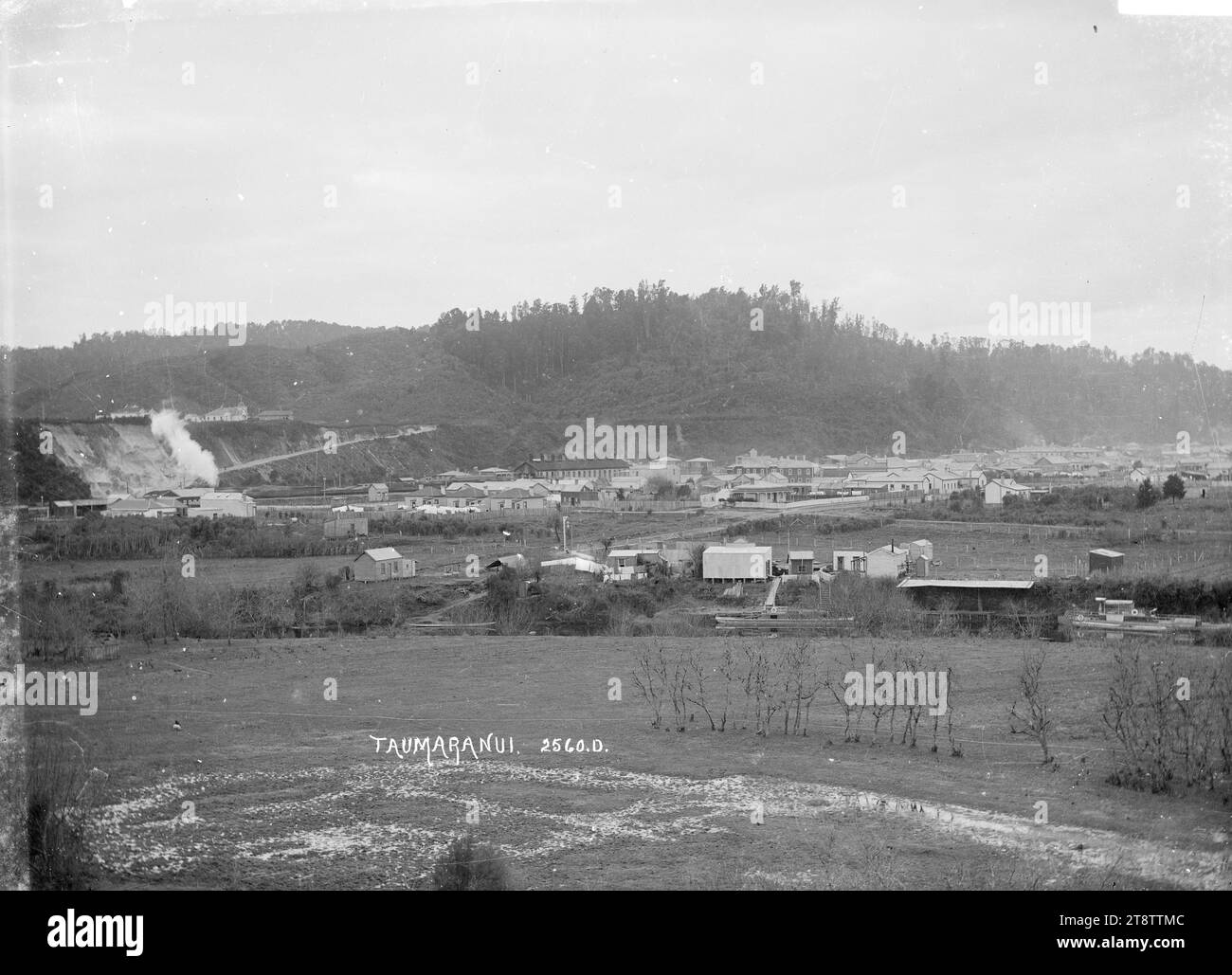 General view looking over Taumarunui, View over Taumarunui. circa 1910s Stock Photo - Alamy