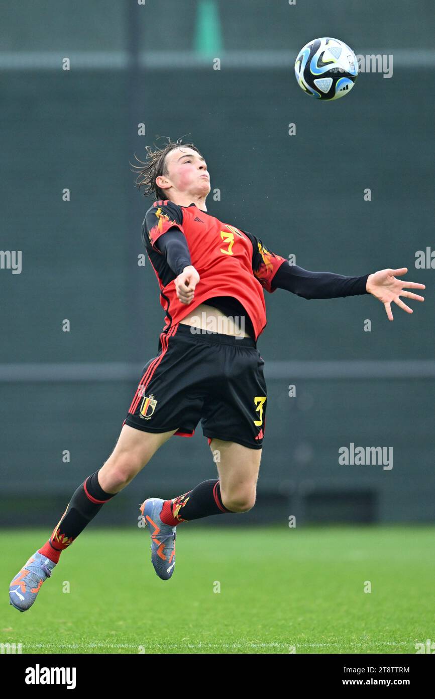 Tubize, Belgium. 21st Nov, 2023. Matte Smets (3) of Belgium pictured ...
