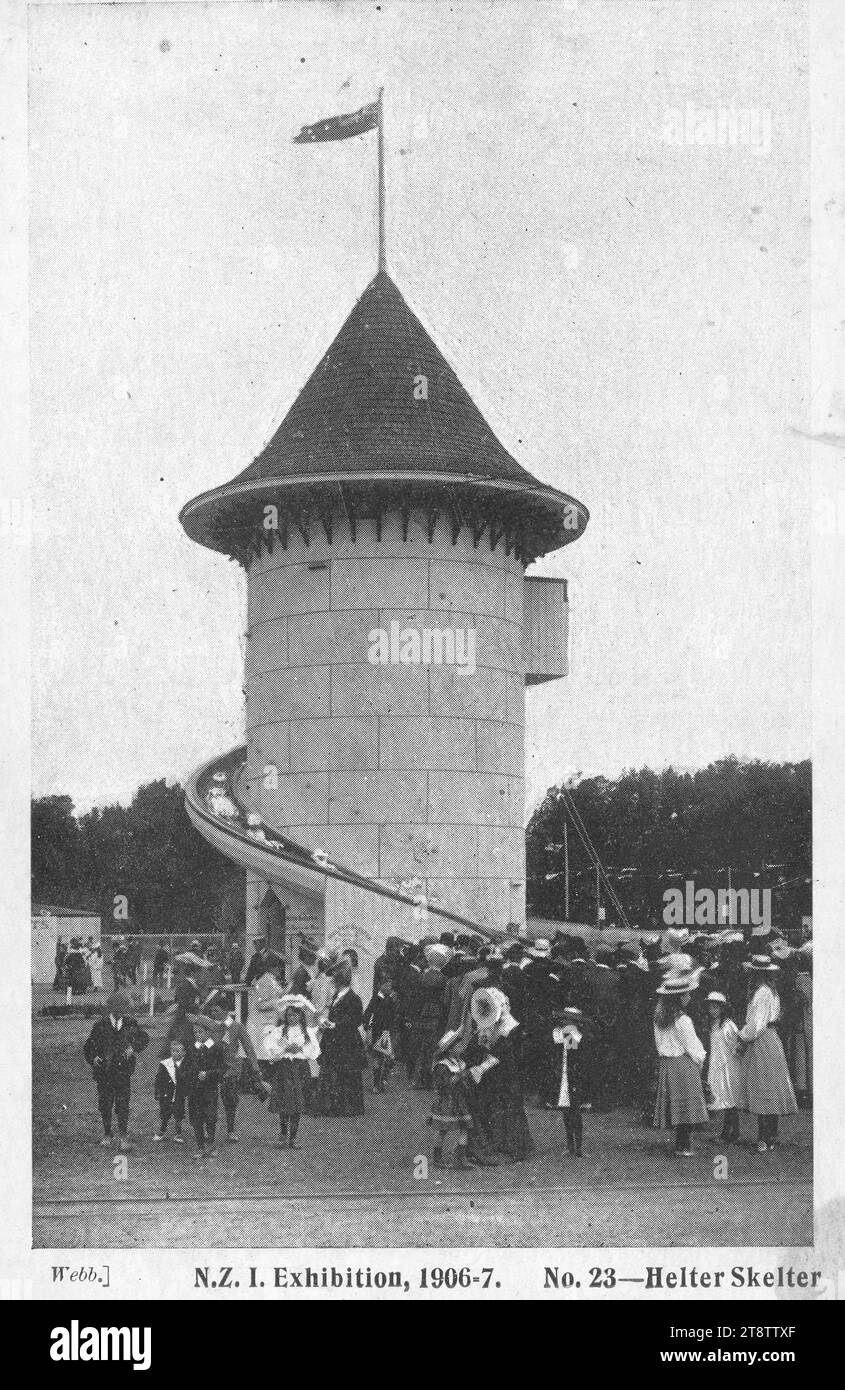Postcard Nzi Exhibition 1906 7 No 23 Helter Skelter Webb Photographer Smith And Anthony