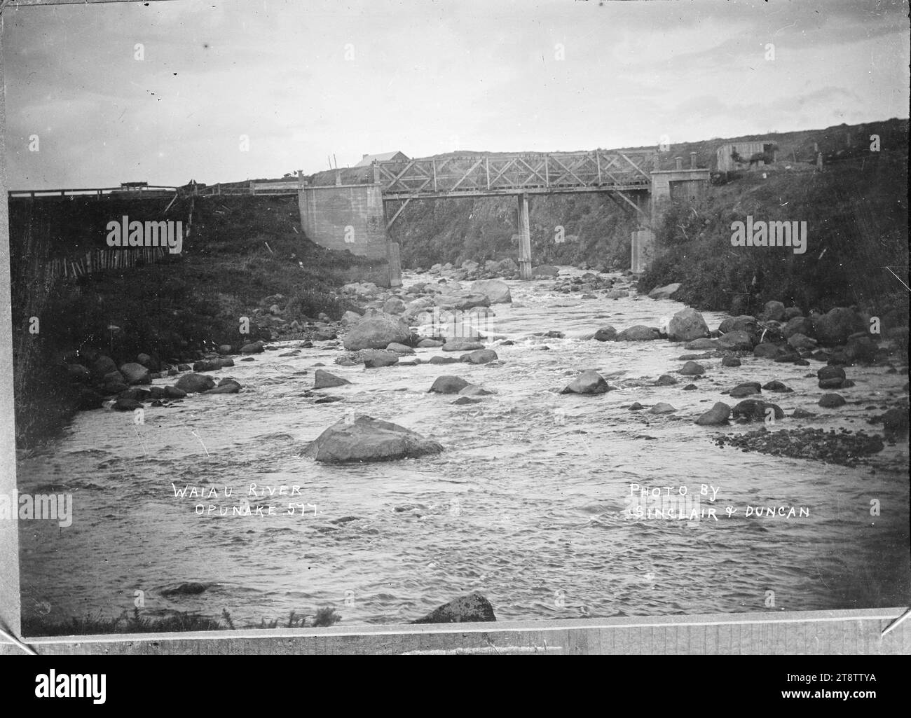 Bridge over the Waiaua River at Opunake - Photograph taken by Sinclair ...