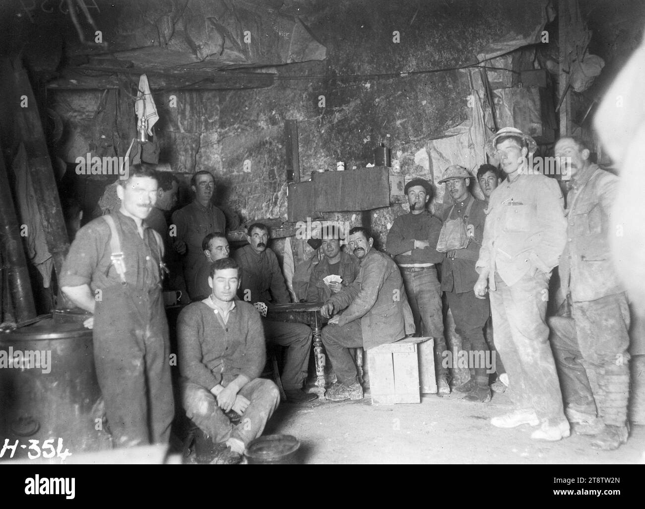 World War I New Zealand Tunnelling Company below the ground at La Fosse ...