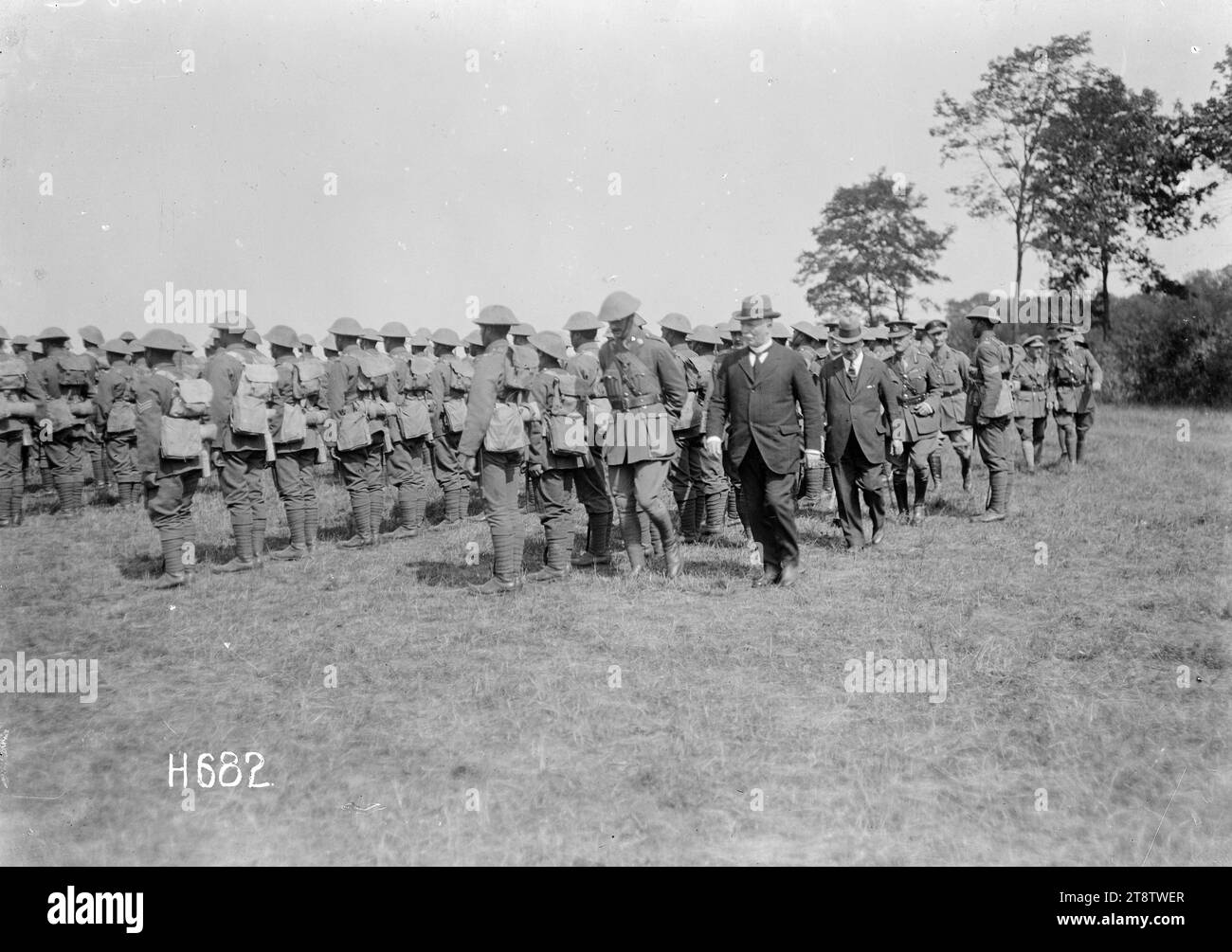 Prime Minister Massey and Deputy PM Ward inspect the Pioneer Battalion ...