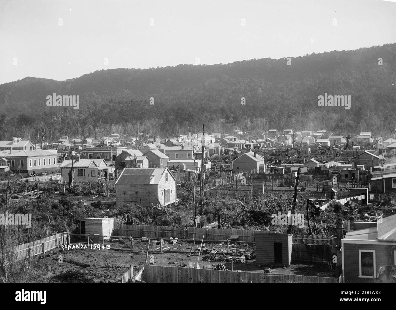 General view of Runanga, Panoramic view of Runanga with numbers of ...