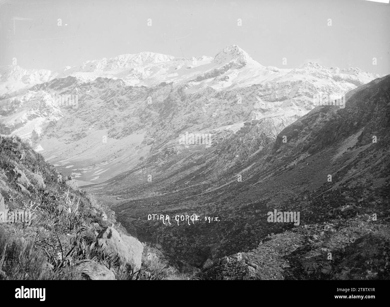The Otira Gorge, View looking down the glaciated valley of the Otira ...