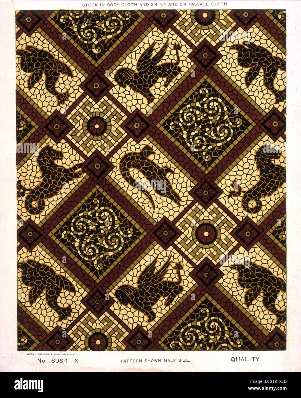 George Harrison & Co (Bradford): Floorcloth Roman mythological animal ...