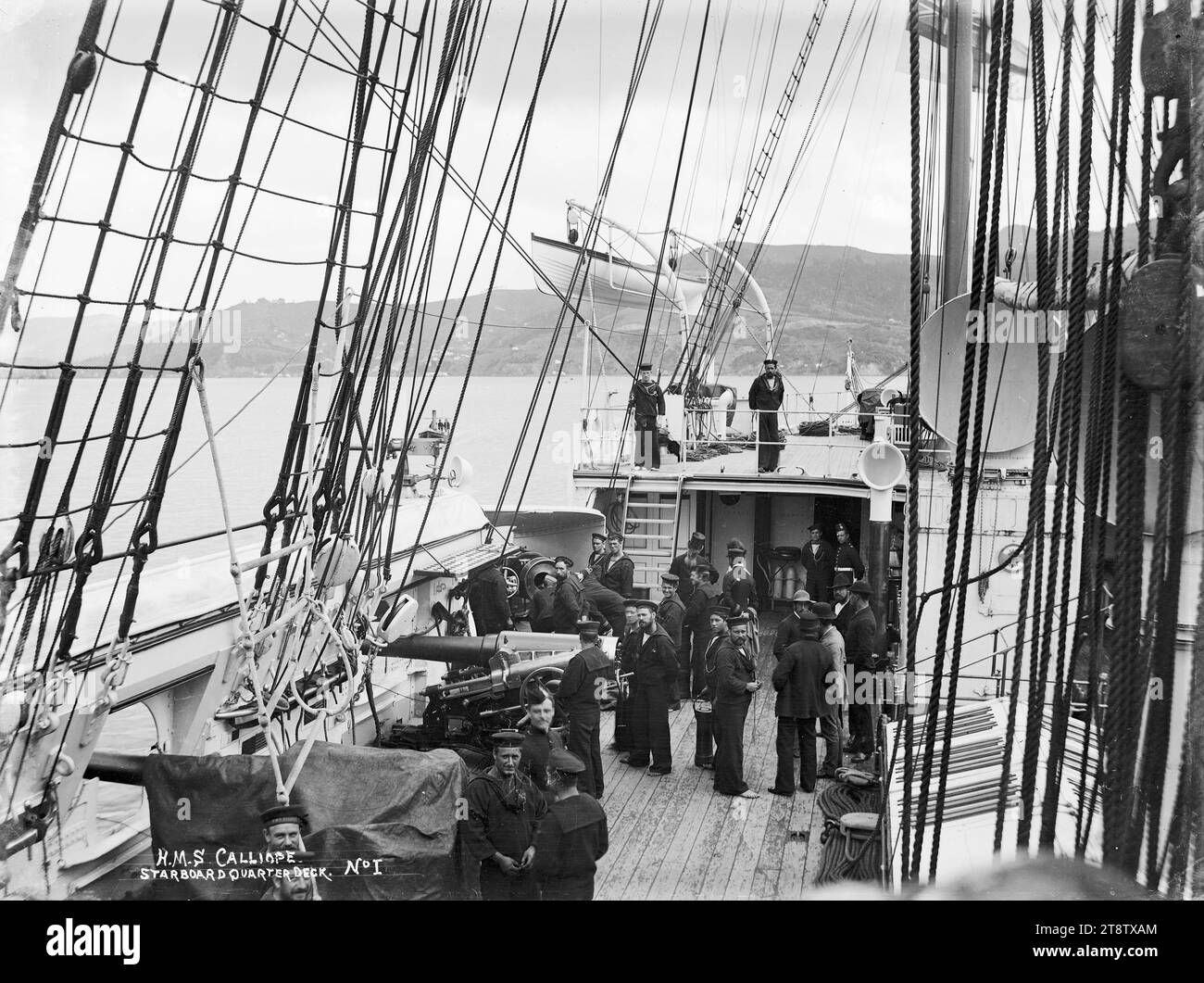 HMS Calliope. Starboard quarter deck. No. 1, ca 1884-1899 Stock Photo ...