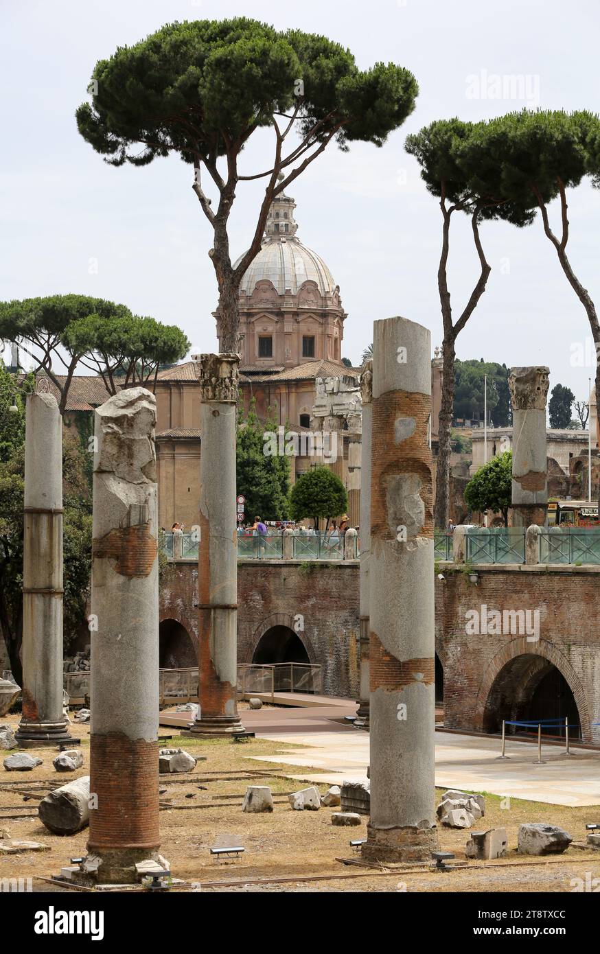 The forum of Trajan in Rome. Italy. Trajan's Forum was the last of the ...