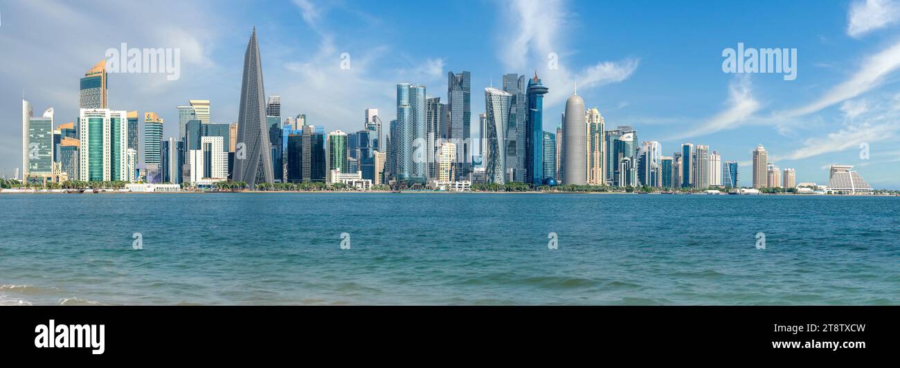 Doha, Qatar - November 16, 2023: The Panoramic skyline of Doha Stock ...