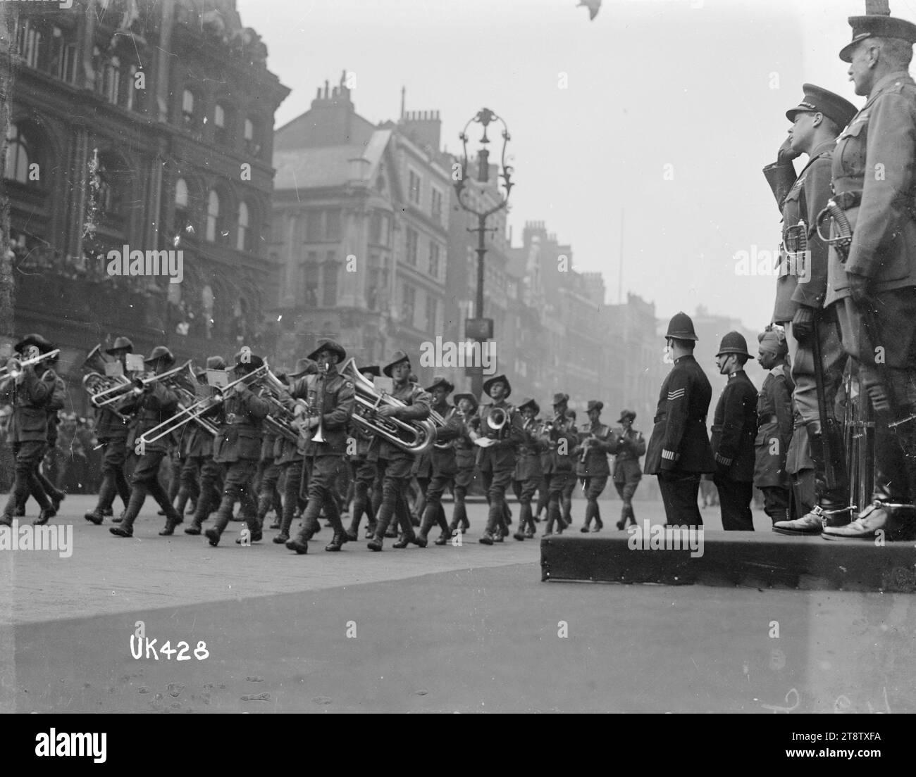 The Australian Imperial Forces Band takes the salute in London, May ...
