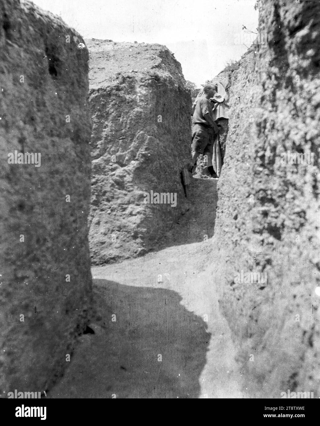 View along trenches, Russell's Top, Gallipoli, Turkey, 1915 Stock Photo ...