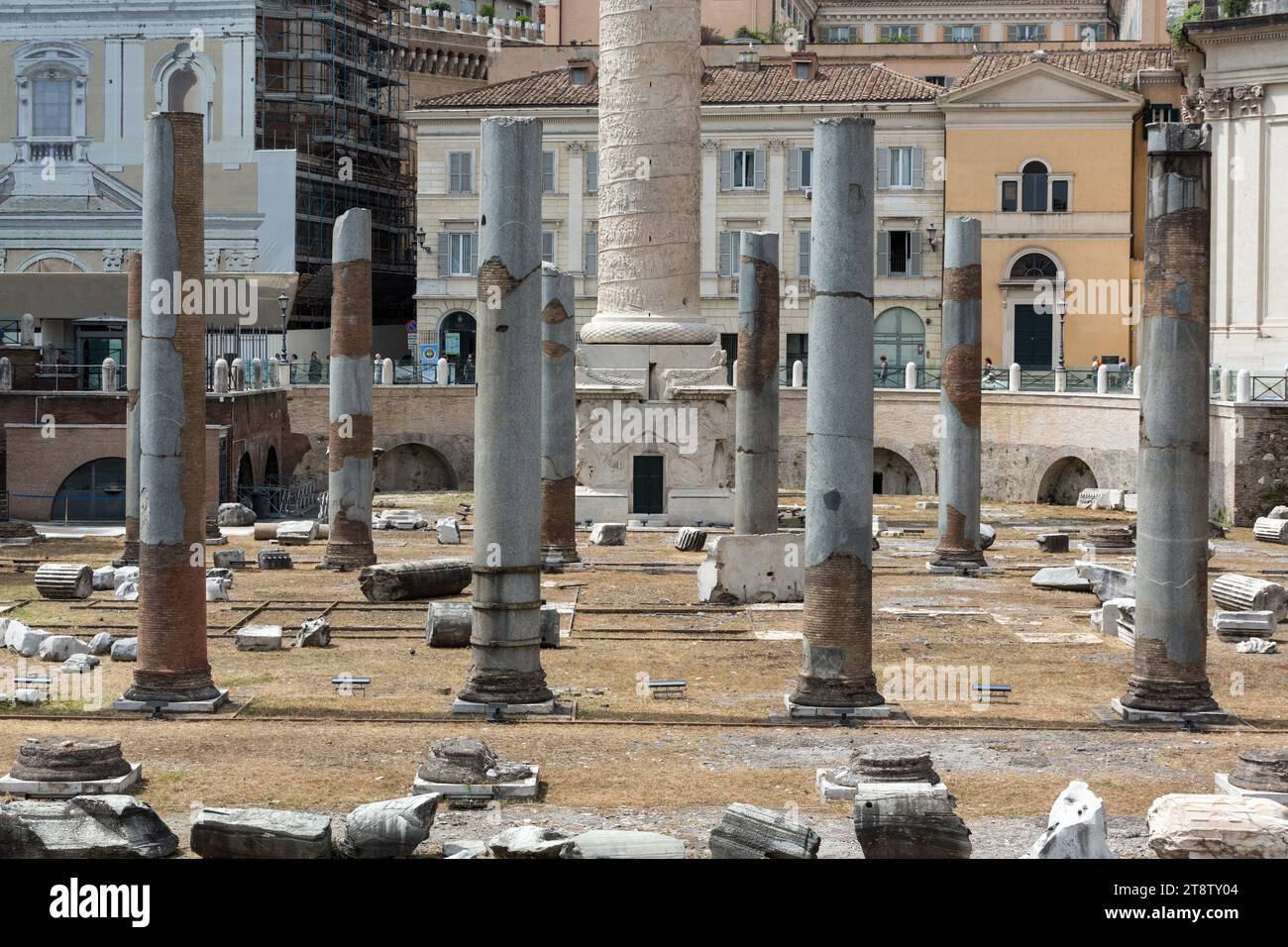 The forum of Trajan in Rome. Italy. Trajan's Forum was the last of the ...