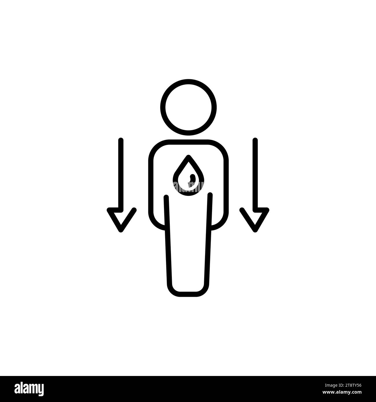 Hydration or dehydration, loss or gain liquid, thin line symbol on ...