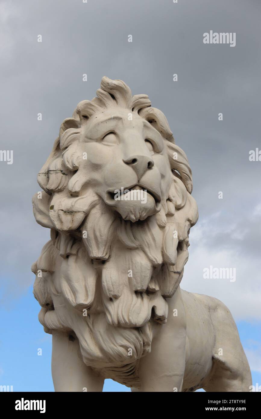 South Bank Lion at Westminster Bridge, London, England, UK Stock Photo ...