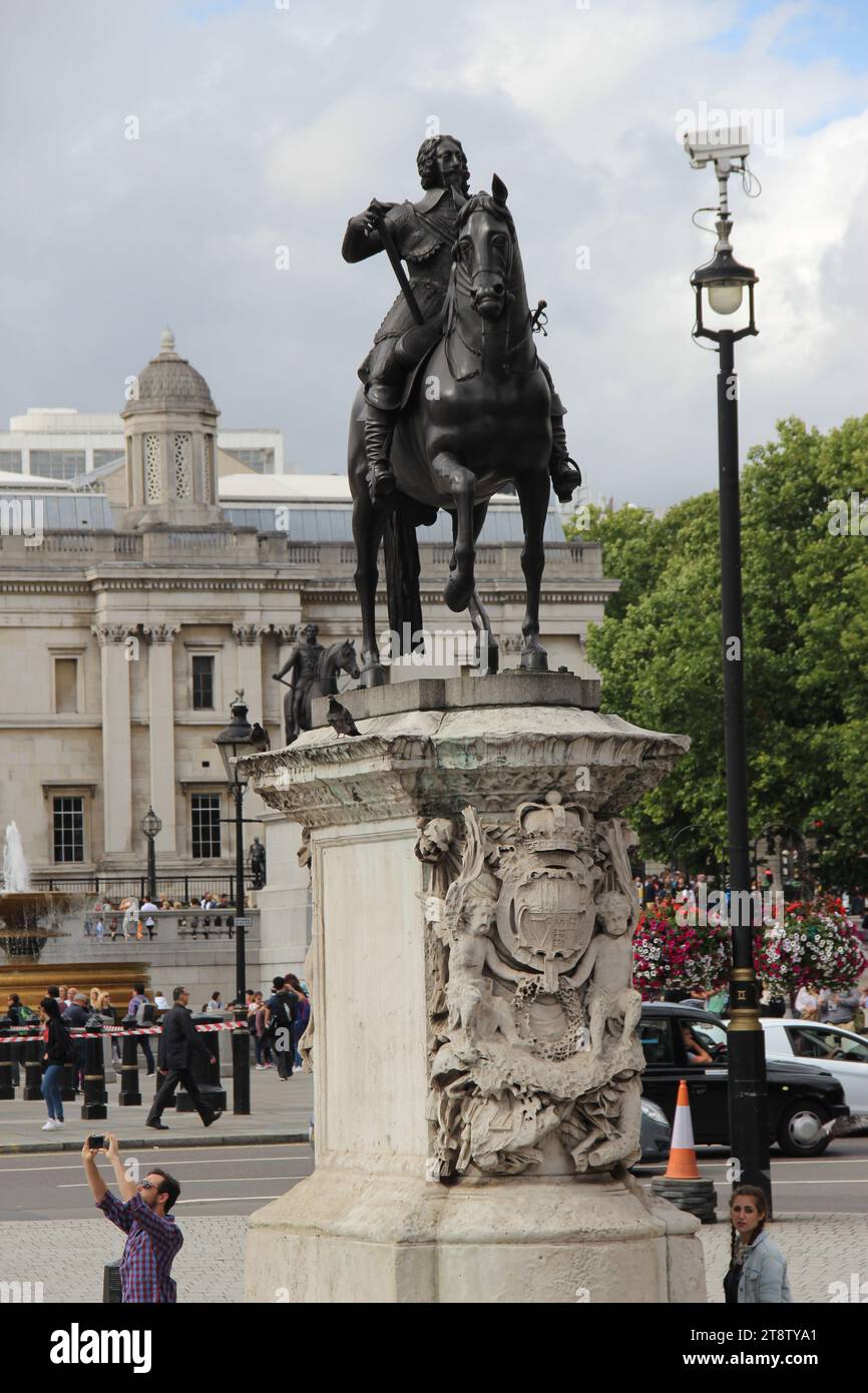 London Charing Cross King Charles I Statue, London, England, UK Stock ...