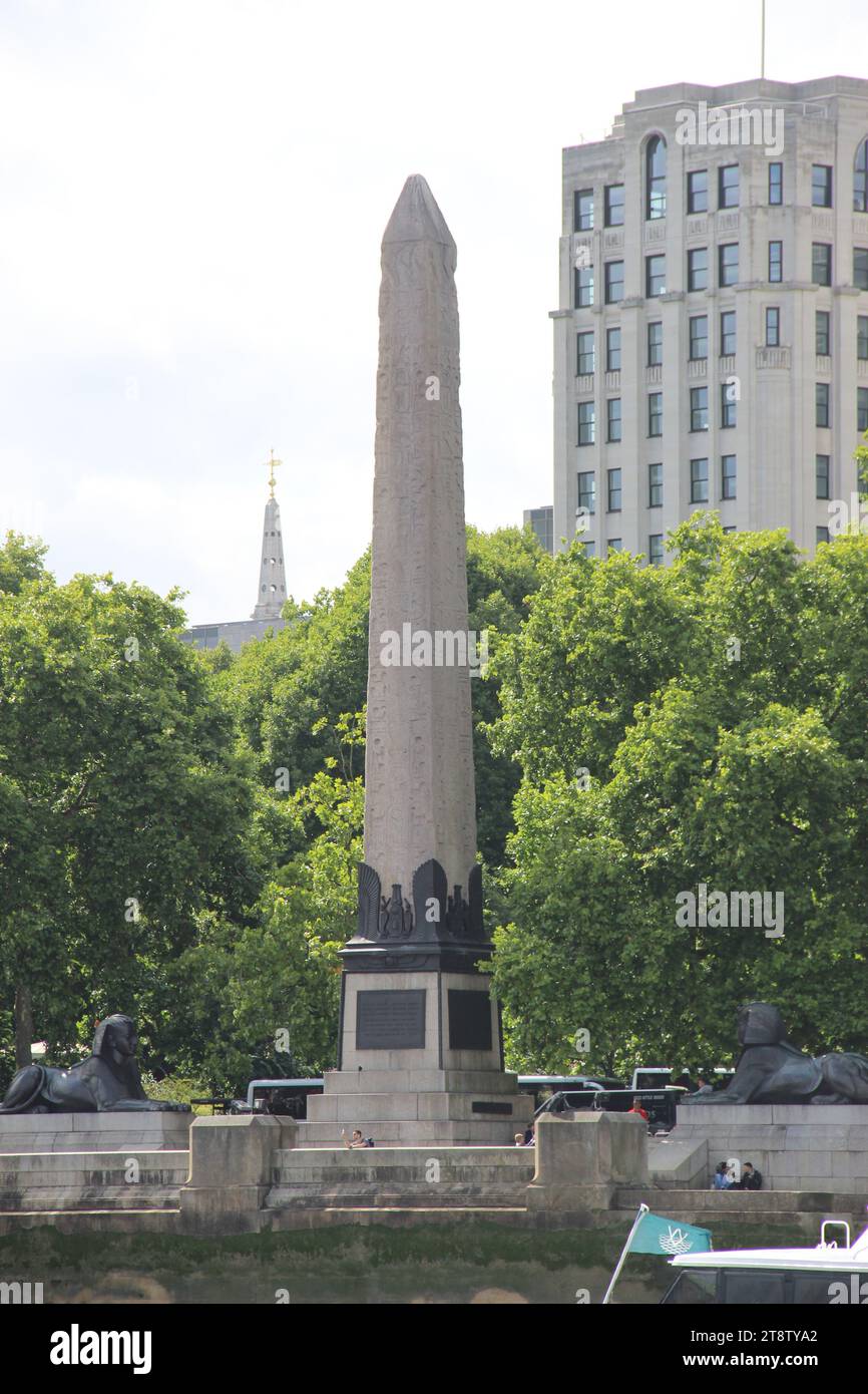 London Cleopatra's Needle, Egyptian Obelisk, London, England, UK Stock ...