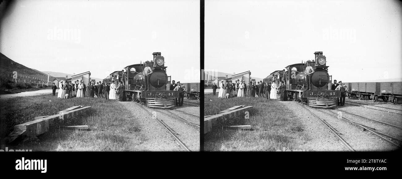 Locomotive J 41 class train at Te Aute Station during a trial run from ...