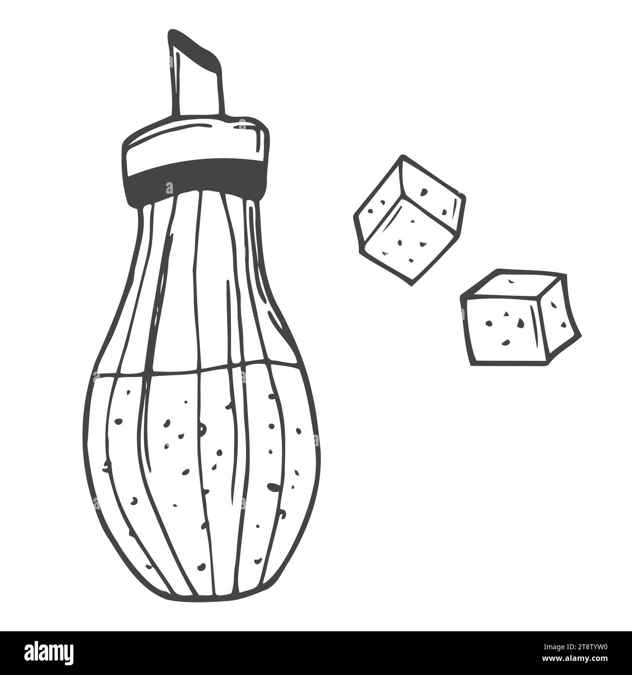 Set of sugar vector illustration with black and white hand drawn style ...