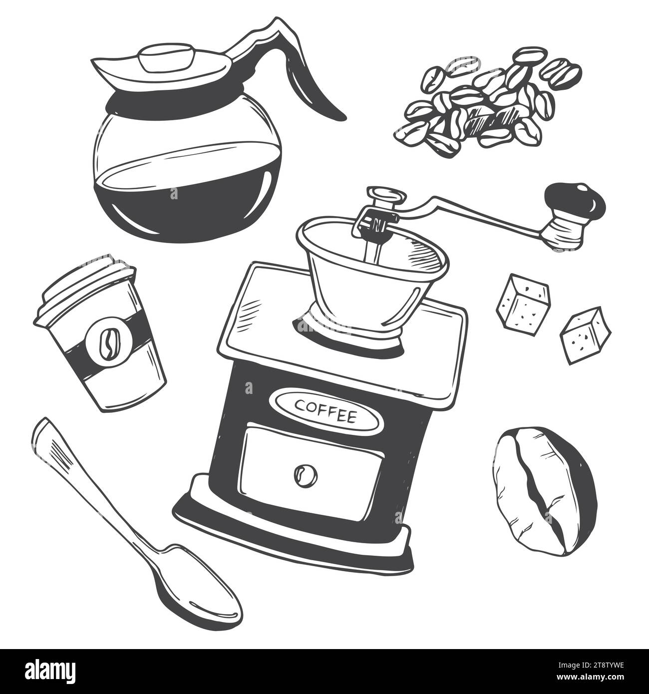 Doodle food drink style Stock Vector Images - Alamy