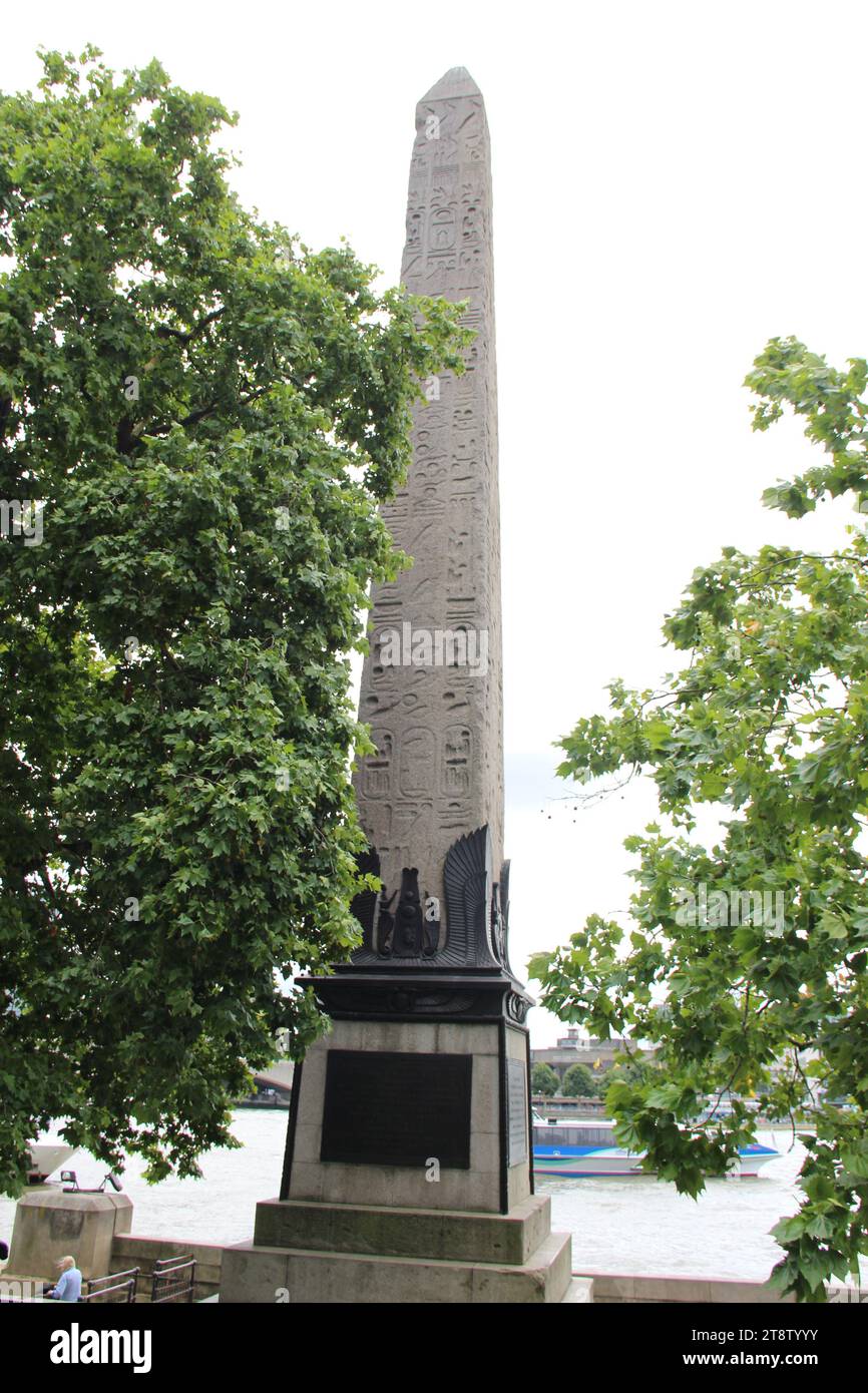London Cleopatra's Needle, Egyptian Obelisk, London, England, UK Stock ...