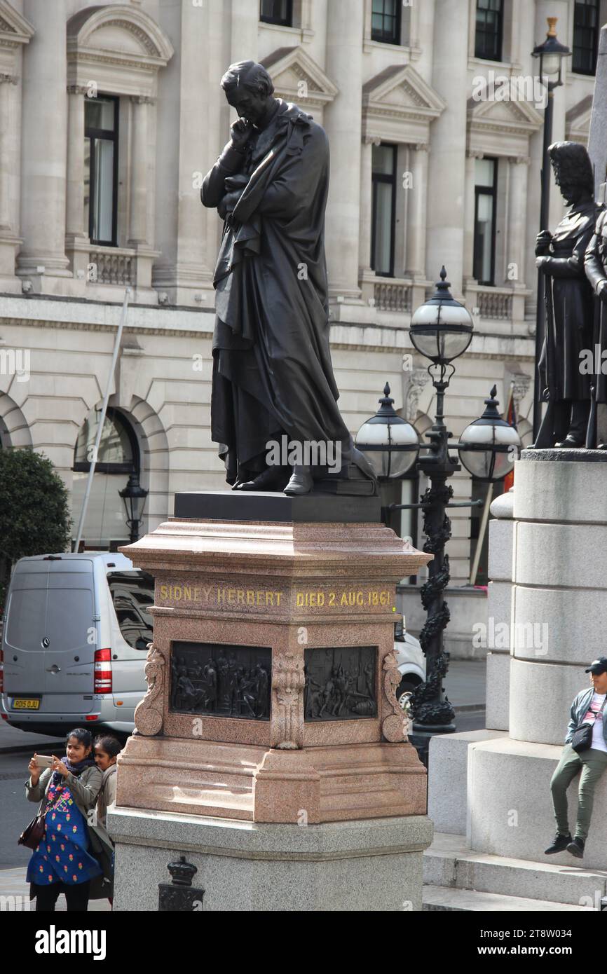 London Statue of Sidney Herbert, London, England, UK Stock Photo - Alamy