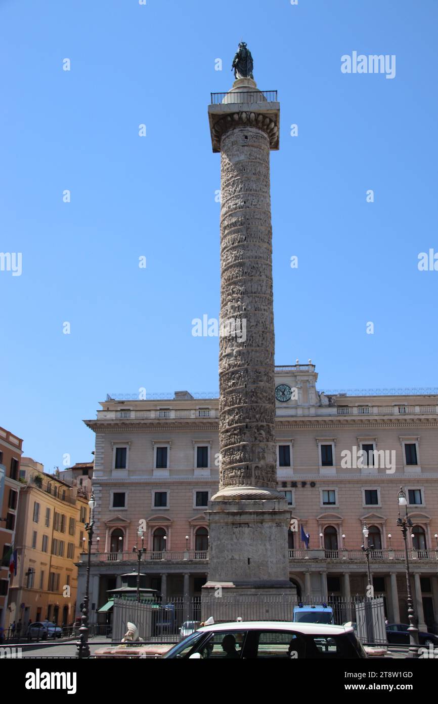 Column of Marcus Aurelius, Ancient Rome Historic Center, Rome, Italy ...