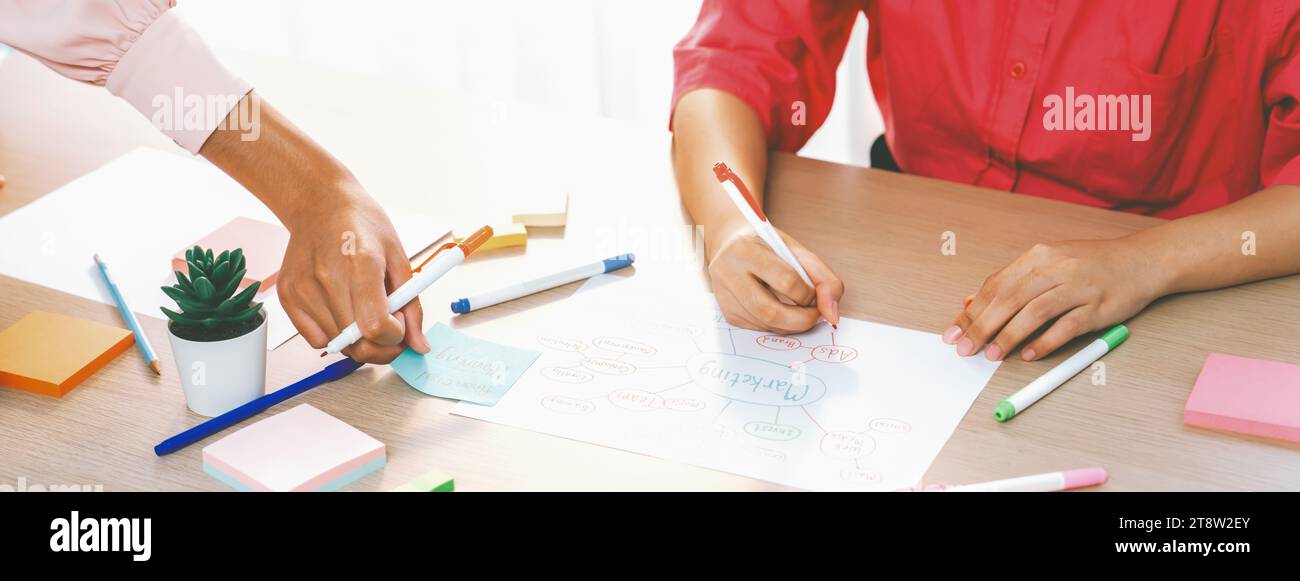 Professional businesswoman drawing business mind map. Creative female ...